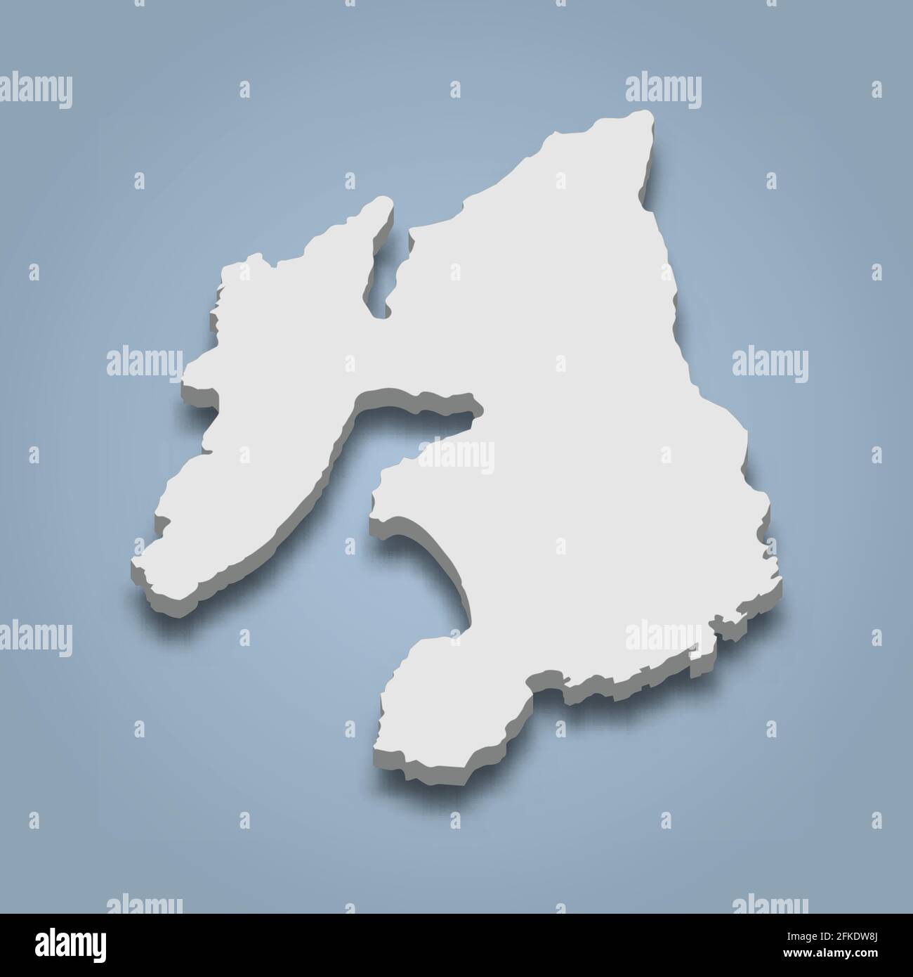 3d isometric map of Islay is an island in Scotland, isolated vector ...