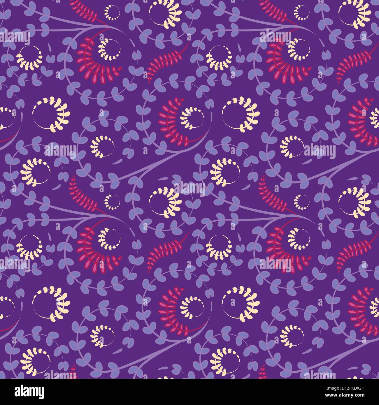 Seamless texture, pattern on a square background - flowers and leaves ...
