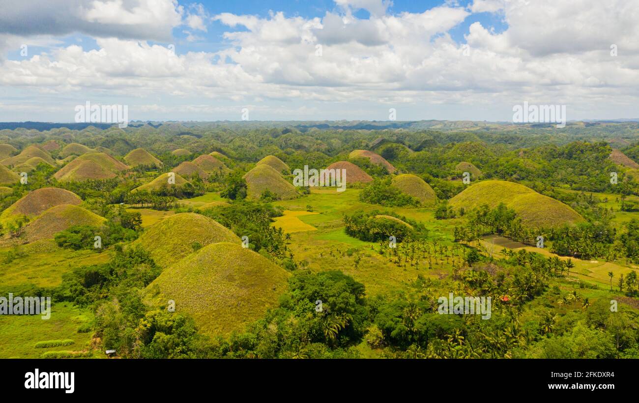 Famous Chocolate Hills natural landmark, Bohol island, Philippines ...