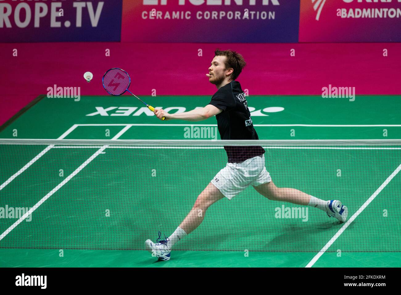 KYIV, UKRAINE - APRIL 30, 2021: Thomas ROUXEL during the badminton ...