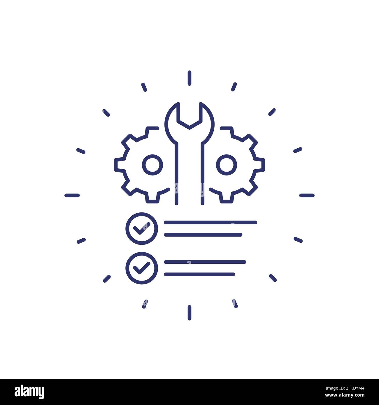 service checklist line icon on white Stock Vector Image & Art - Alamy