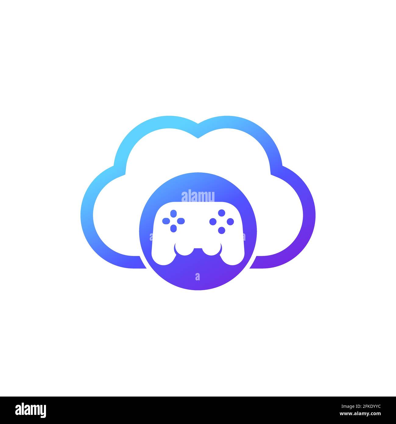 Cloud gaming icon with cloud and game controller Stock Vector Image ...