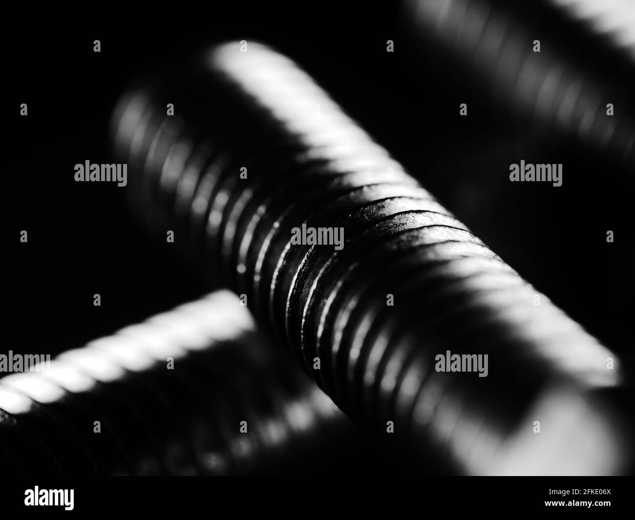 Studio grayscale of screw on black background Stock Photo - Alamy