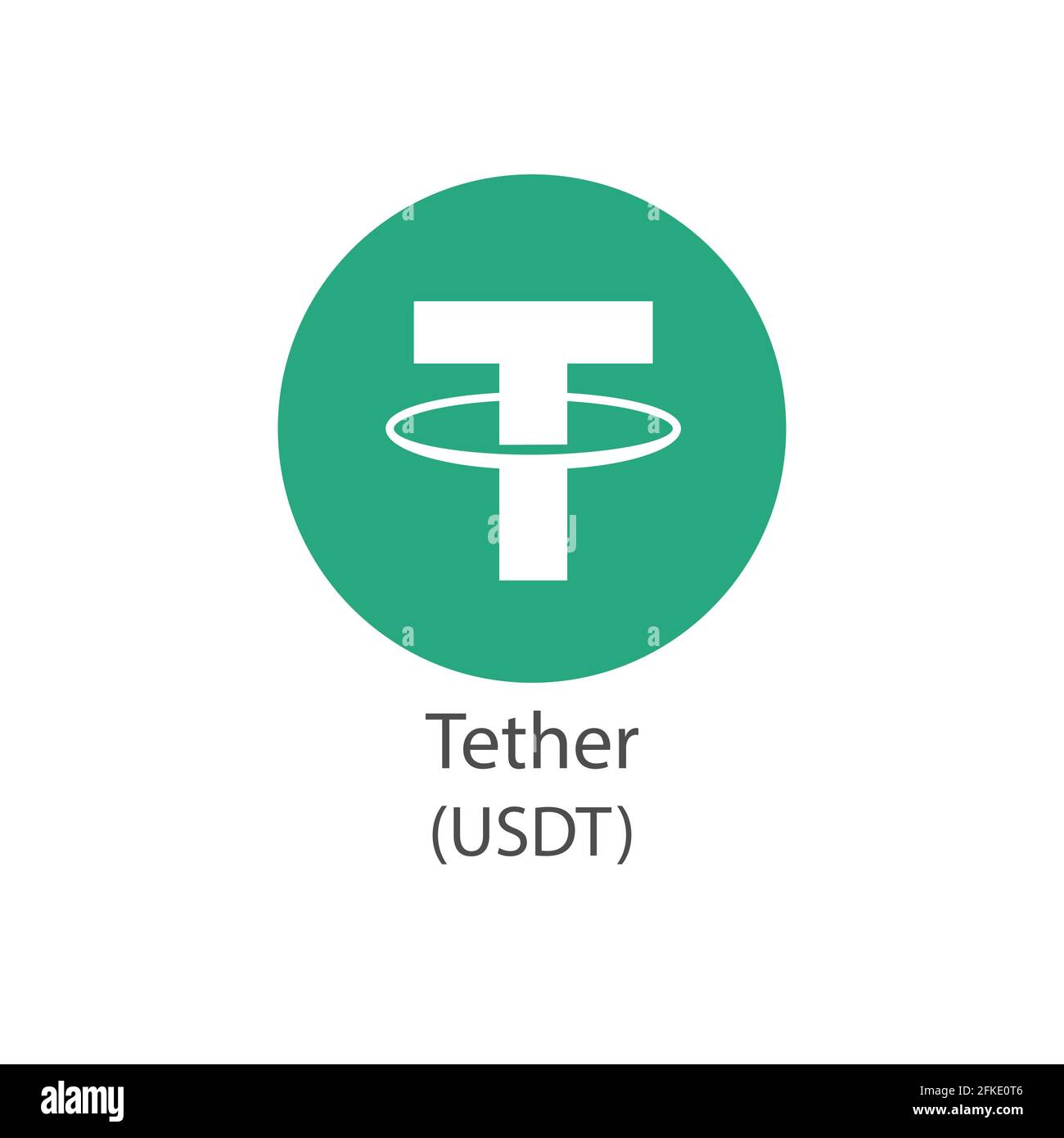 Tether coin vector icon. Cryptocurrency symbol isolated on white ...