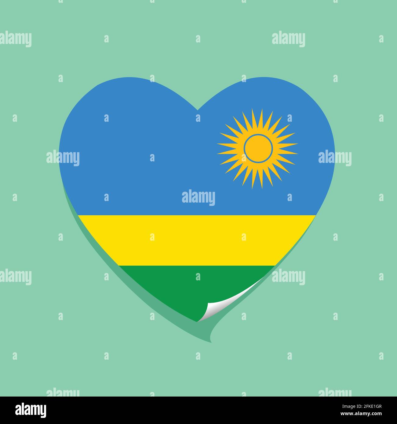 I love Rwanda flag heart vector illustration Stock Vector Image & Art ...