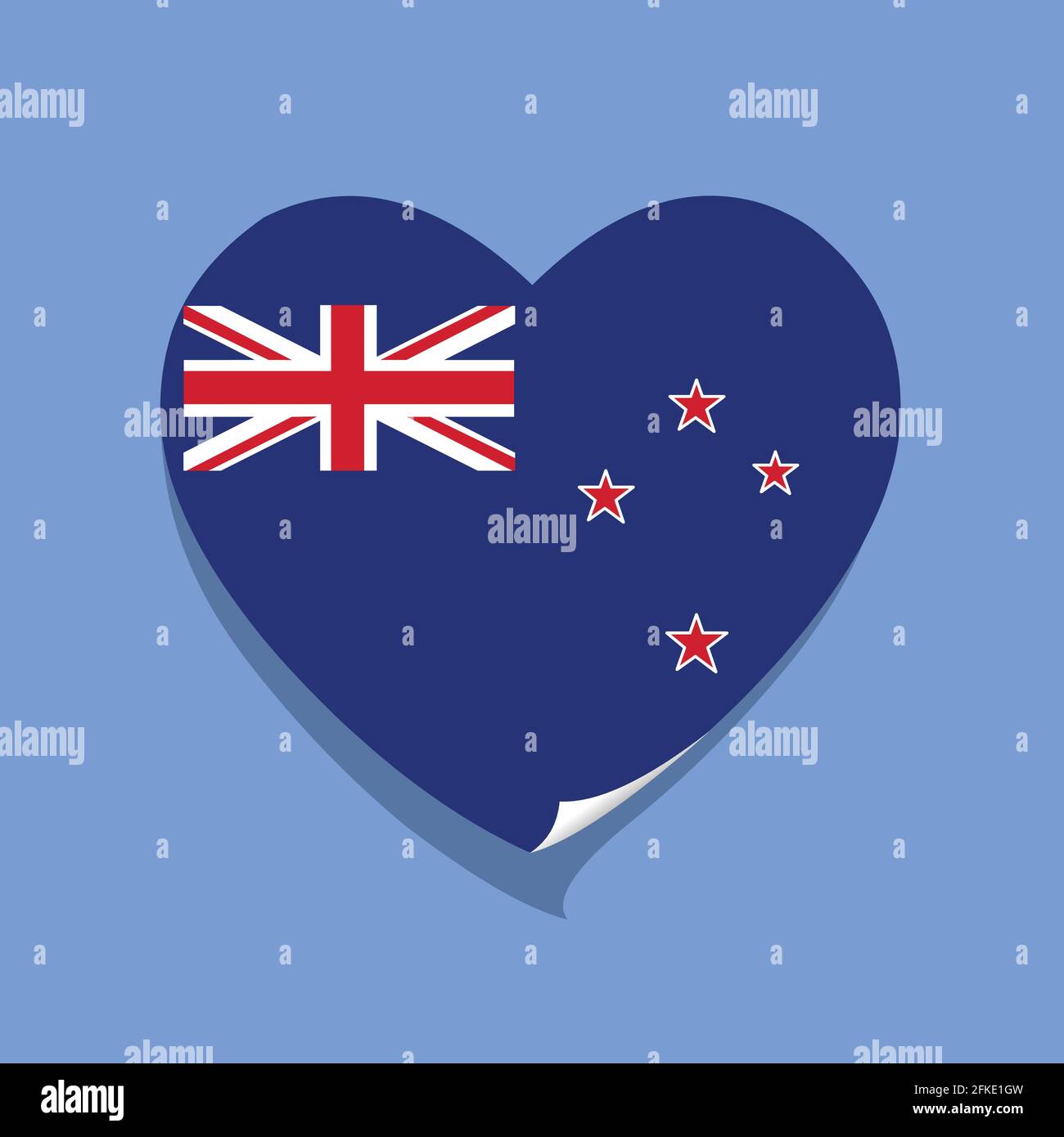 I love New Zealand flag heart vector illustration Stock Vector Image ...