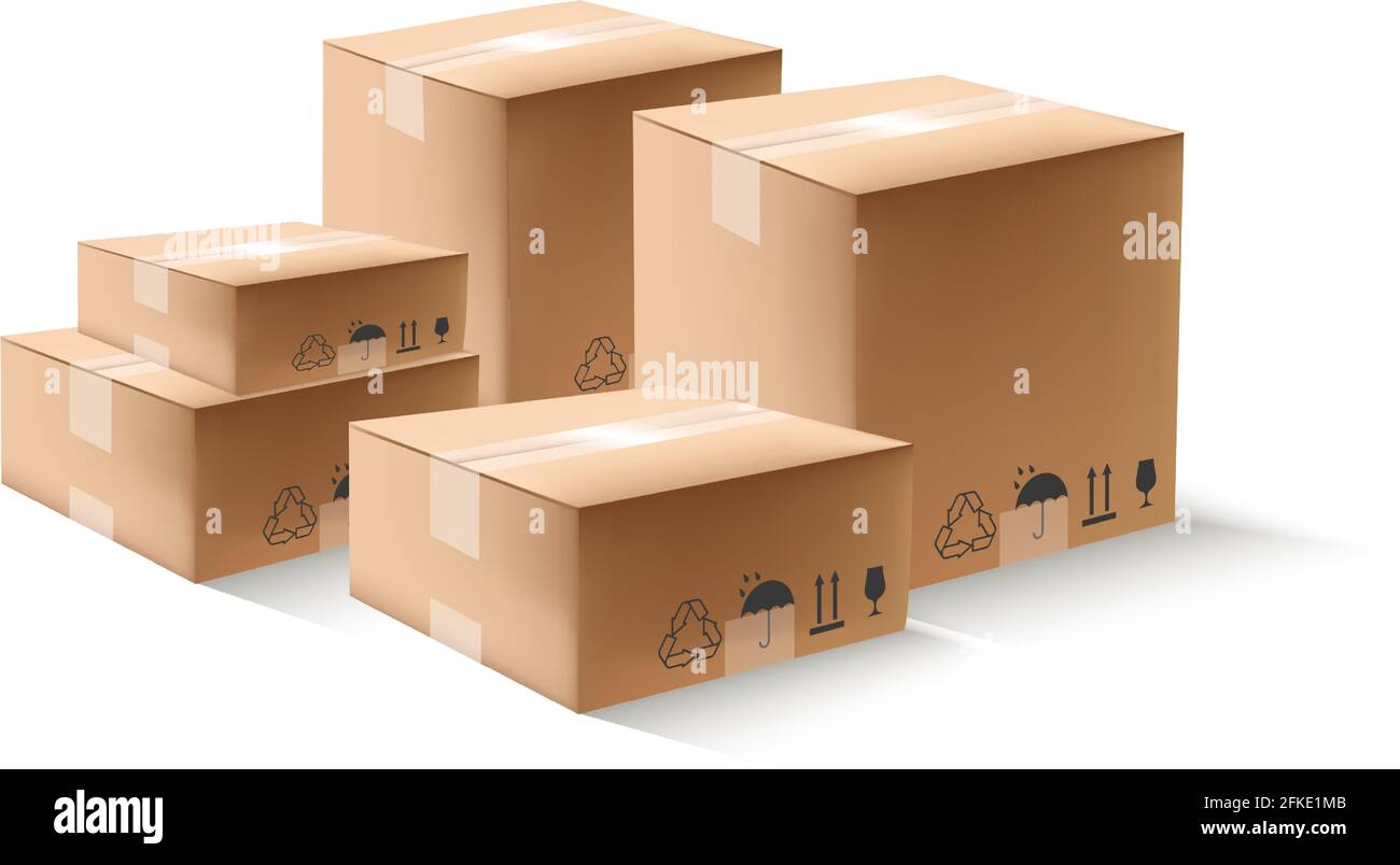 Box pile cardboard boxes Stock Vector Images - Alamy