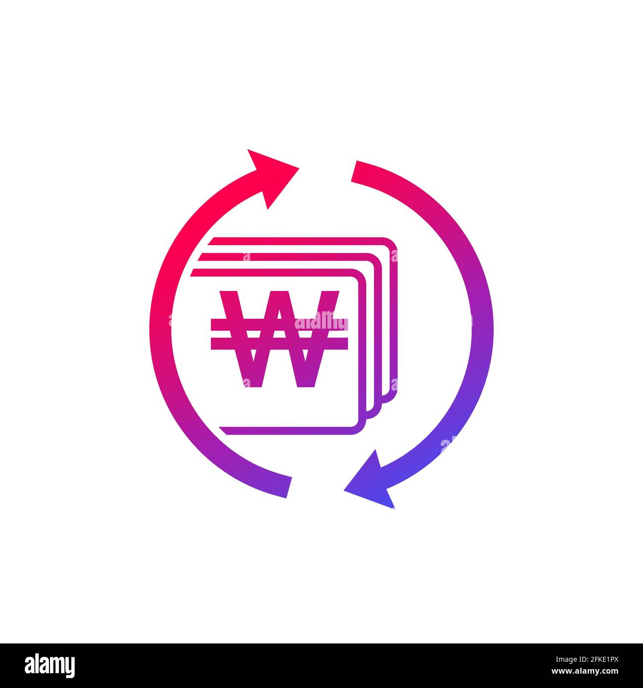 Won exchange icon, korean money vector sign Stock Vector Image & Art ...