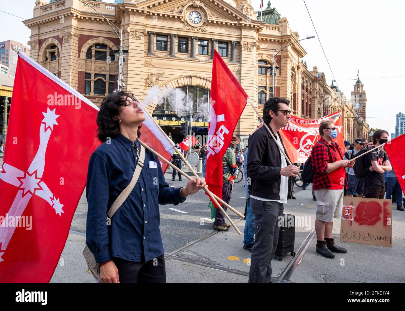 May Day rally in Melbourne, Victoria, Australia Stock Photo - Alamy