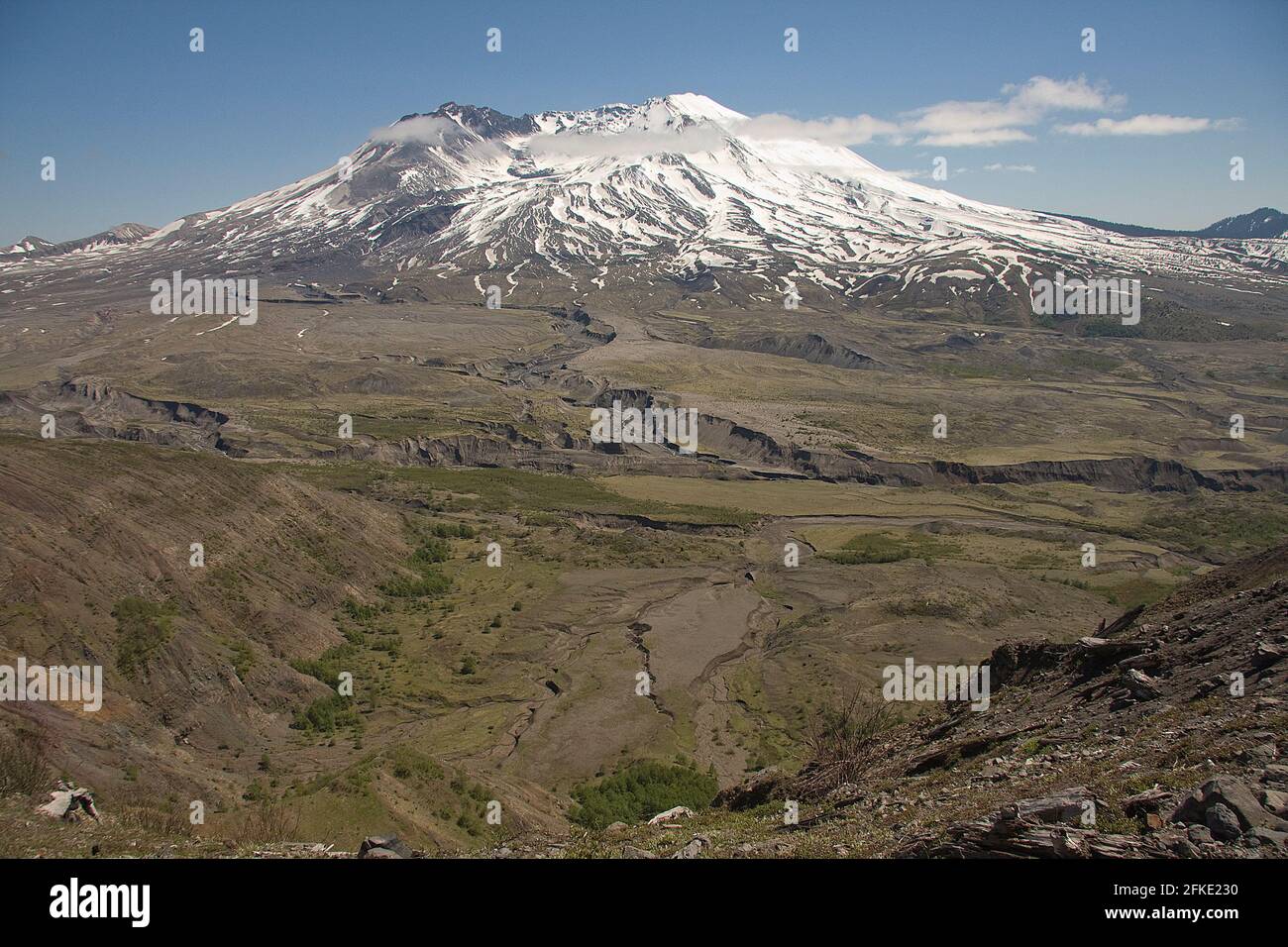 Mt St Helens in Washington State which erupted on 18 May 1980 with ...