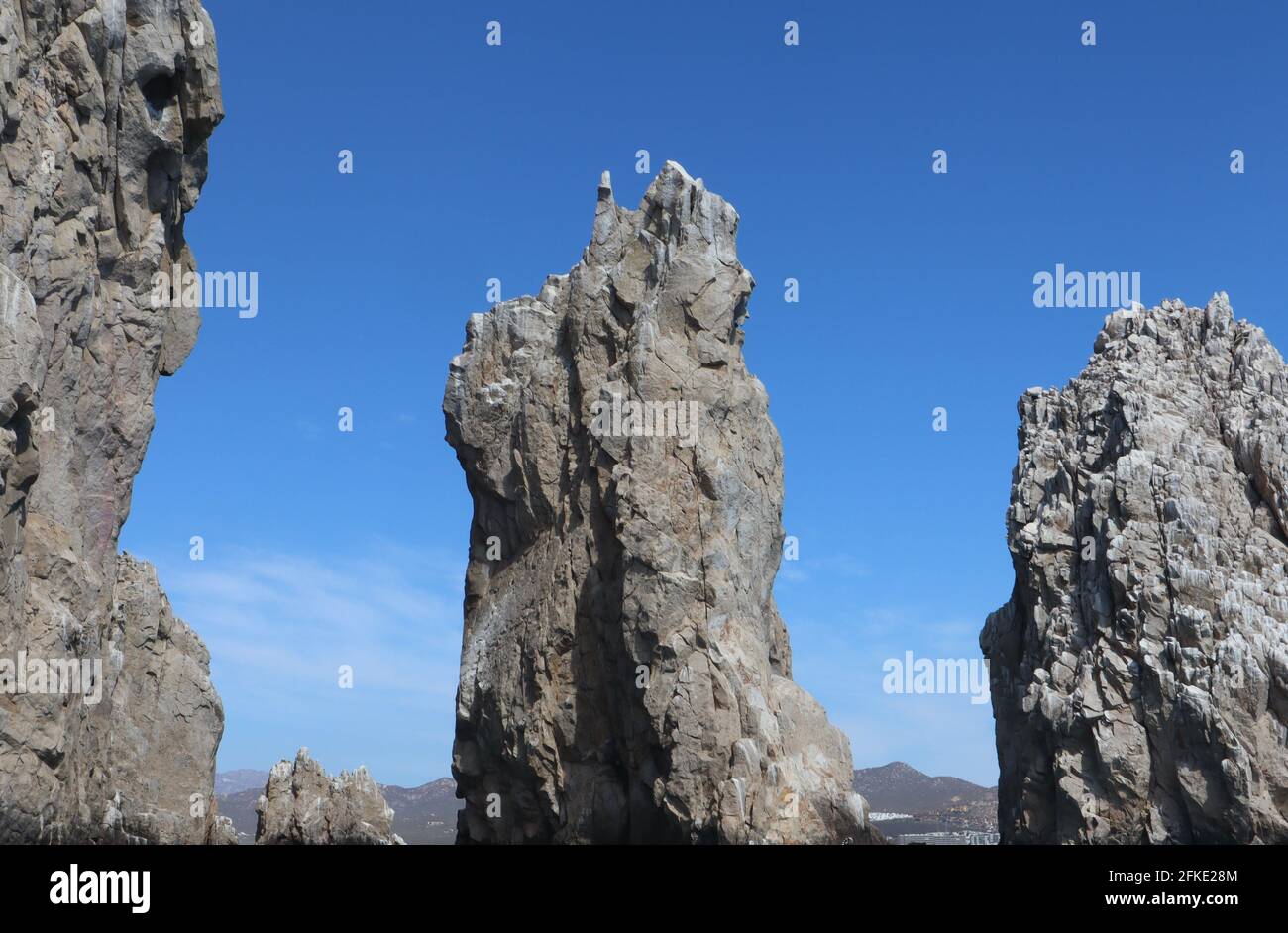 Pacific ocean dramatic limestone rock formations in Los Cabos, Cabo San ...