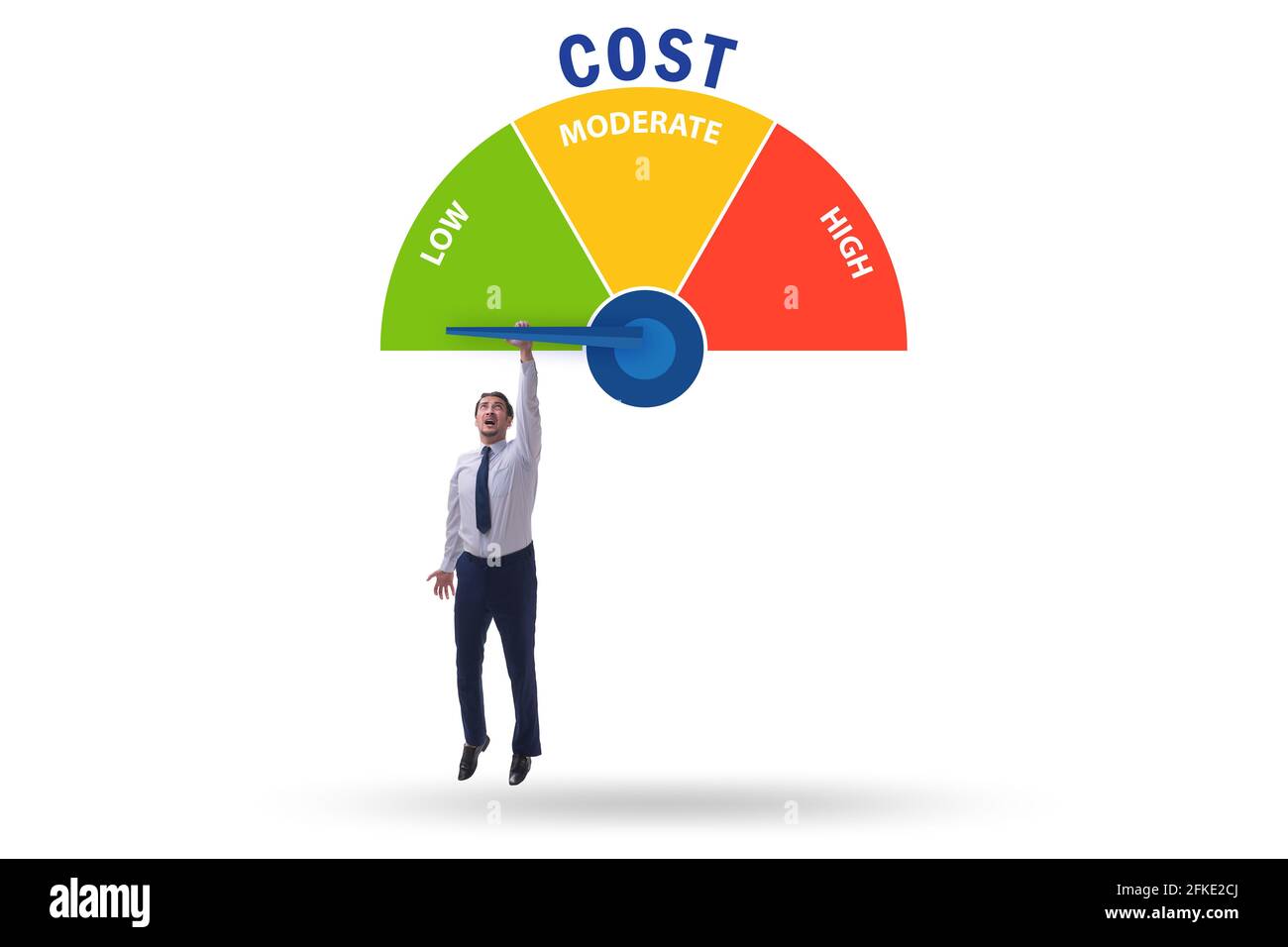 Cost management concept with the businessman Stock Photo - Alamy