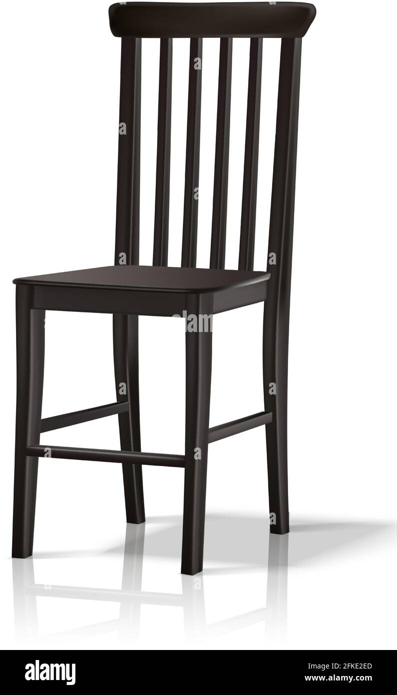 Vector 3d realistic wooden chair. Isolated on white background Stock ...