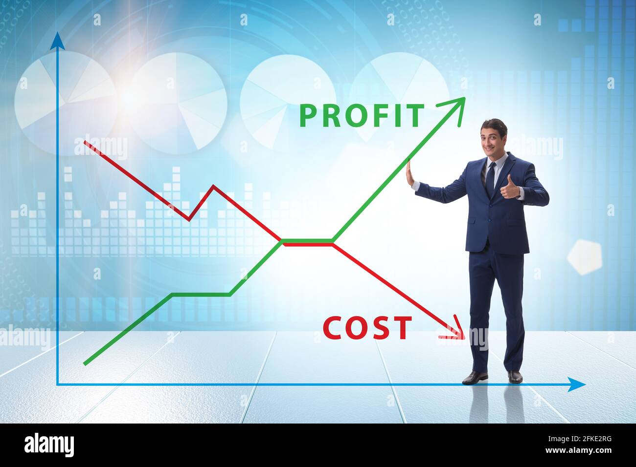 Concept of proft and loss with the businessman Stock Photo - Alamy