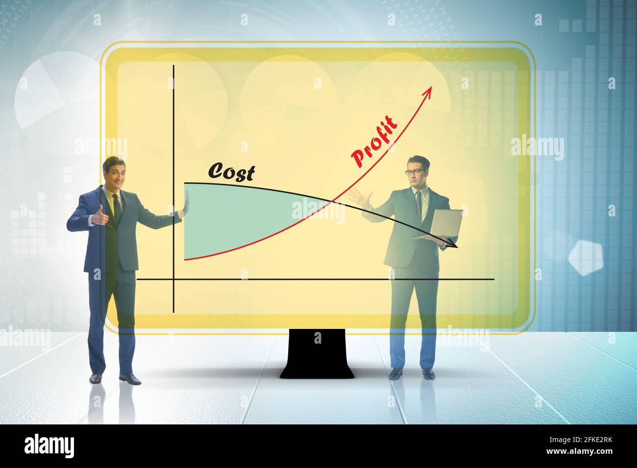 Concept of proft and loss with the businessman Stock Photo - Alamy