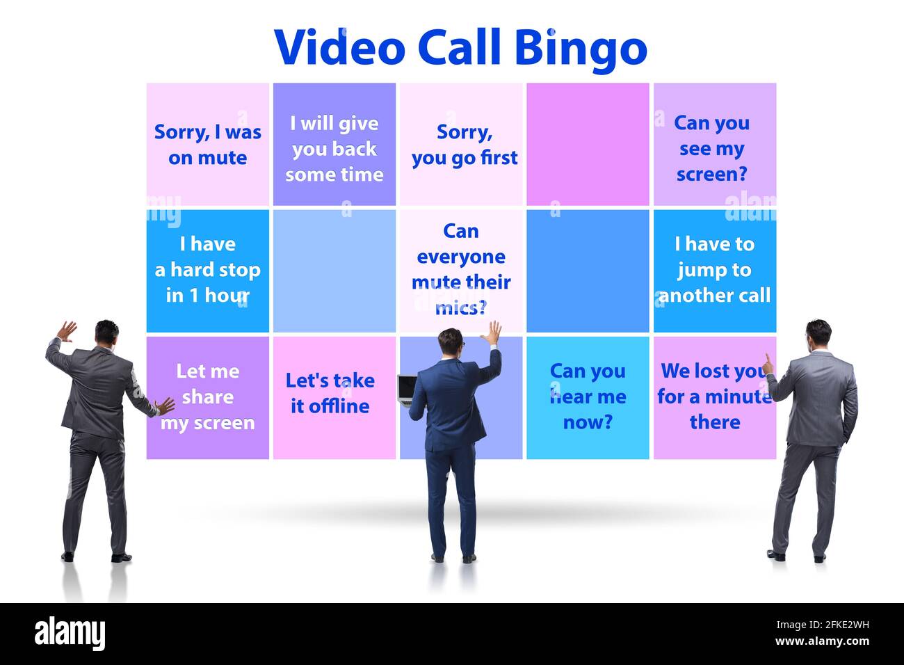 Funny concept with the video call bingo Stock Photo - Alamy