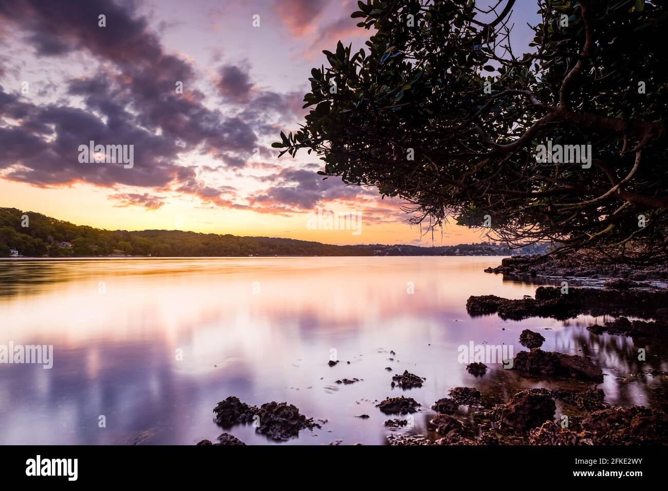 Sunset Scape at Lilli Pilli Point Stock Photo - Alamy
