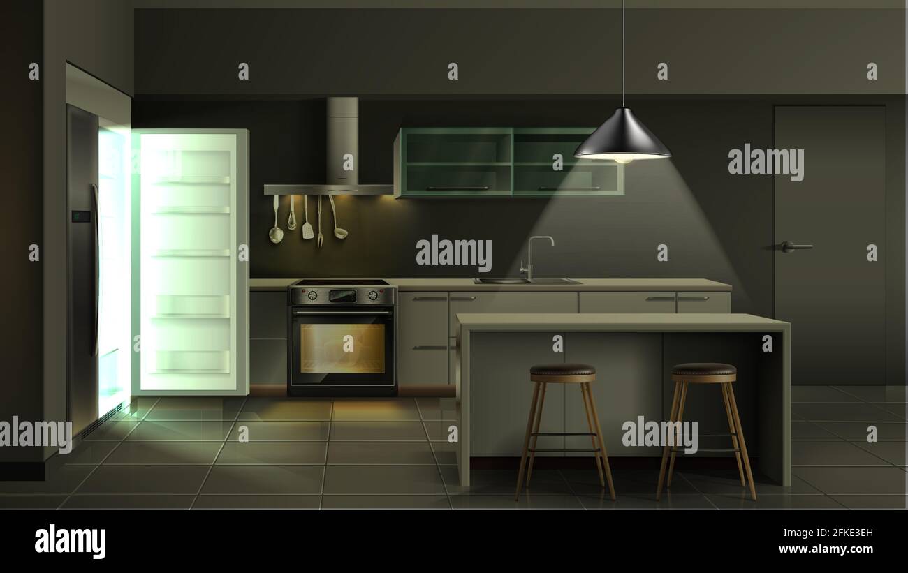 Contemporary style kitchen bar Stock Vector Images - Alamy