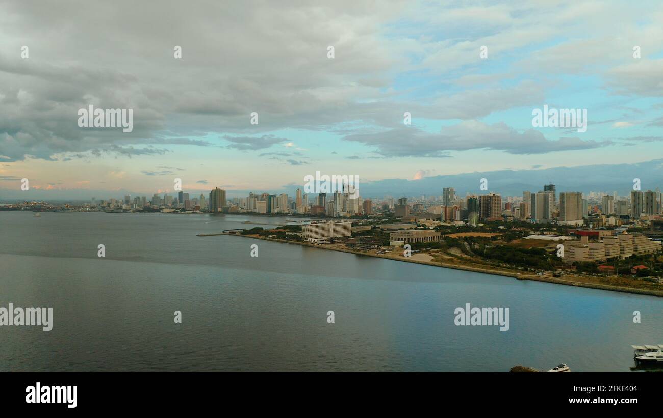 The city of Manila, the capital of the Philippines. Modern metropolis ...