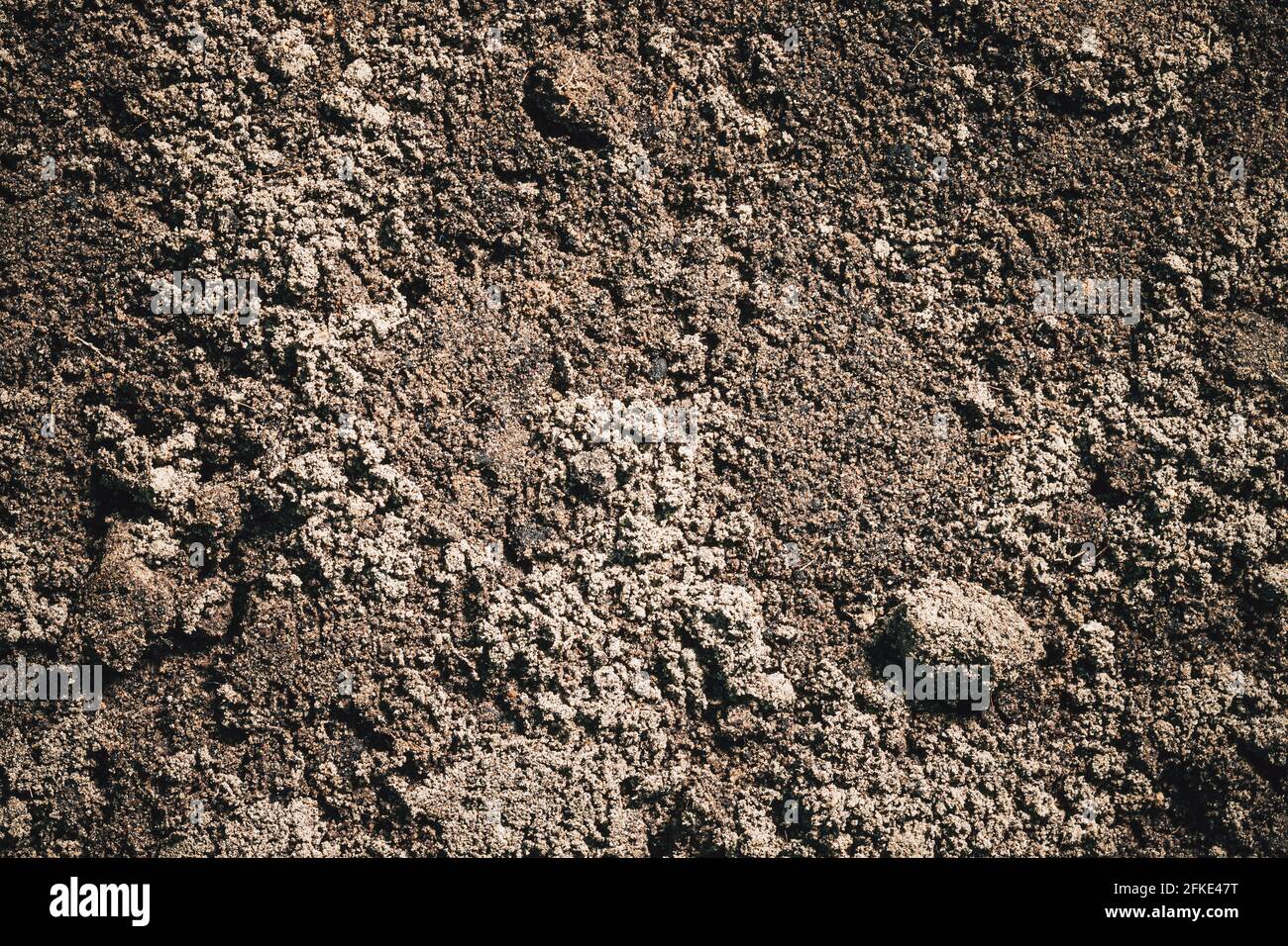 Black Dark Soil Dirt Background Texture, Natural Pattern. Flat Top View ...