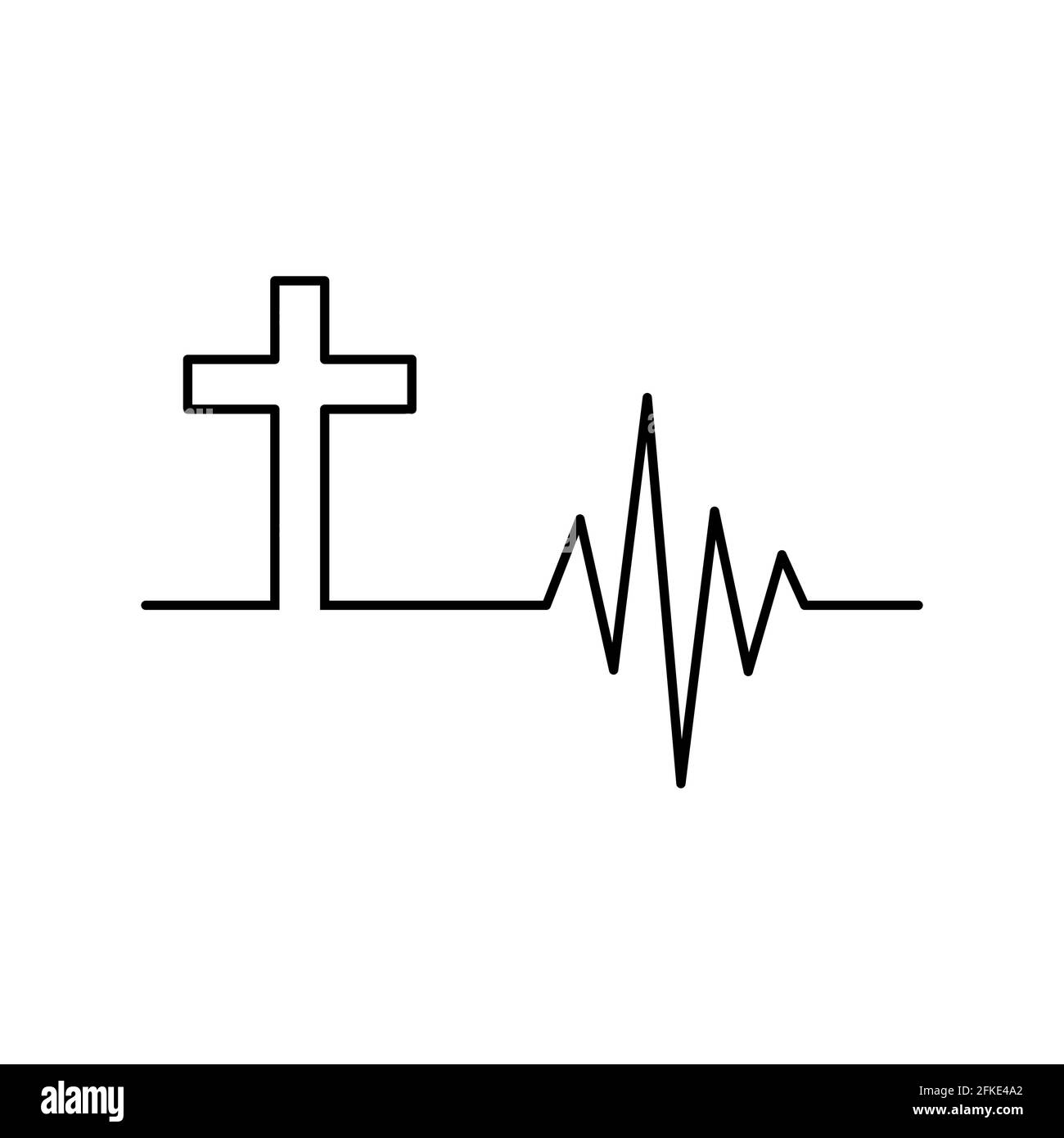 Cross Heartbeat vector, Christian design, Faith Jesus Stock Vector ...