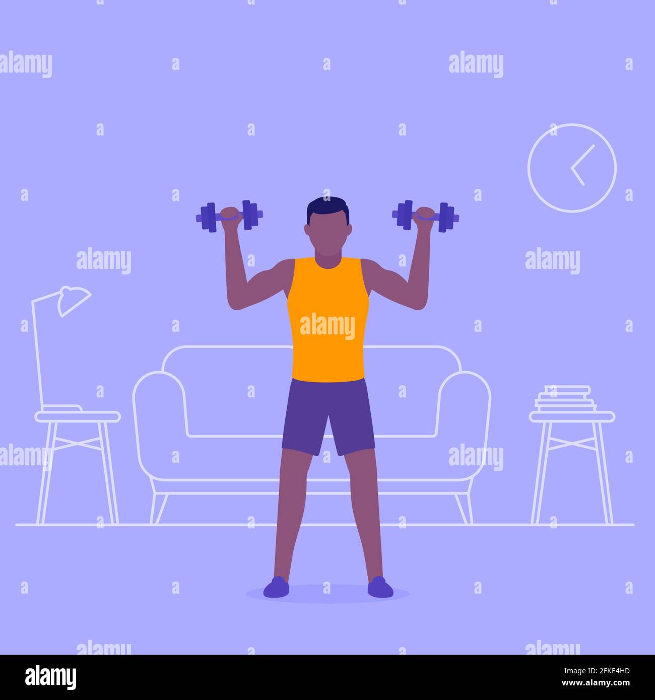 Young fit man working out Stock Vector Images - Alamy