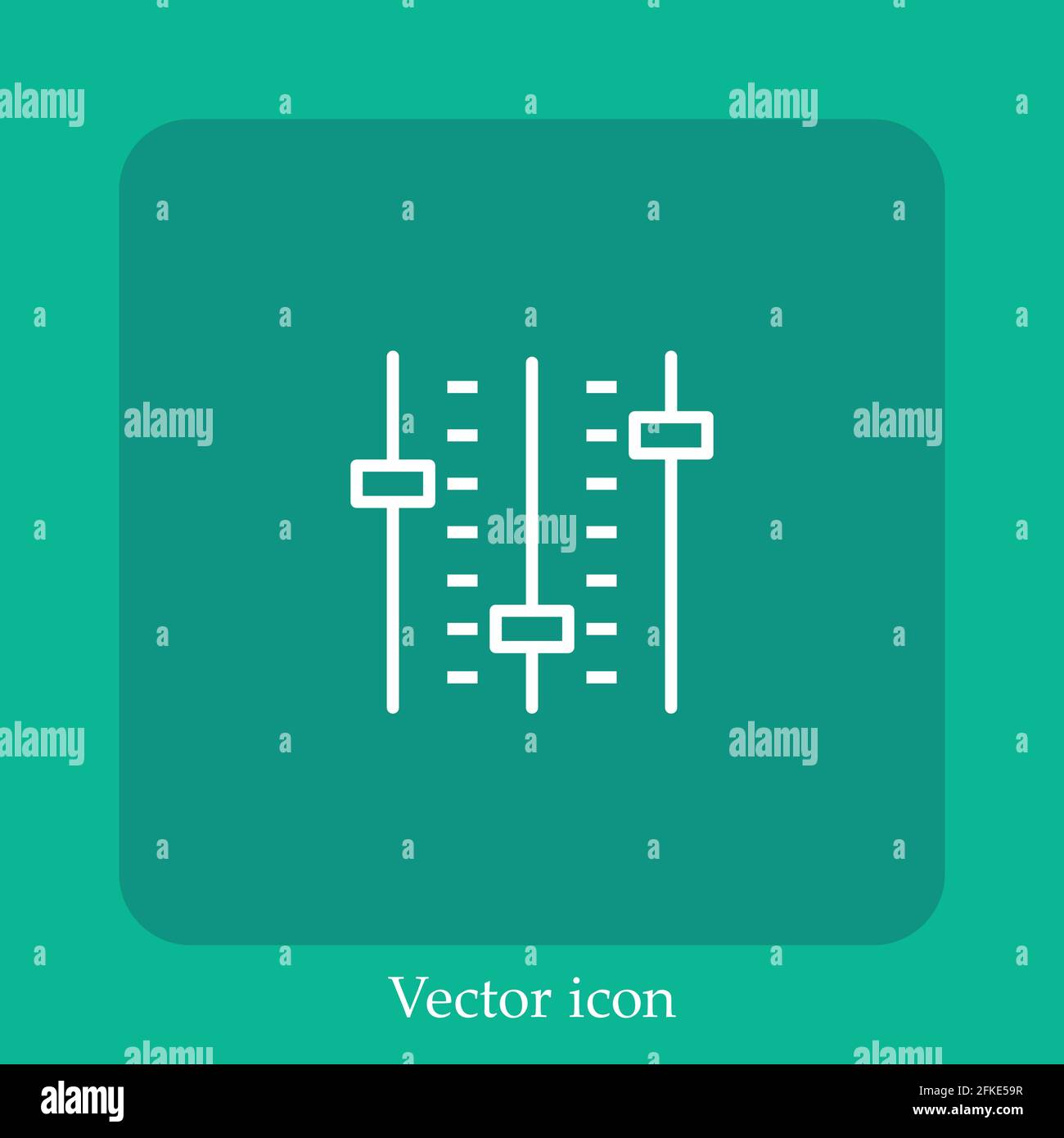 control volume vector icon linear icon.Line with Editable stroke Stock ...