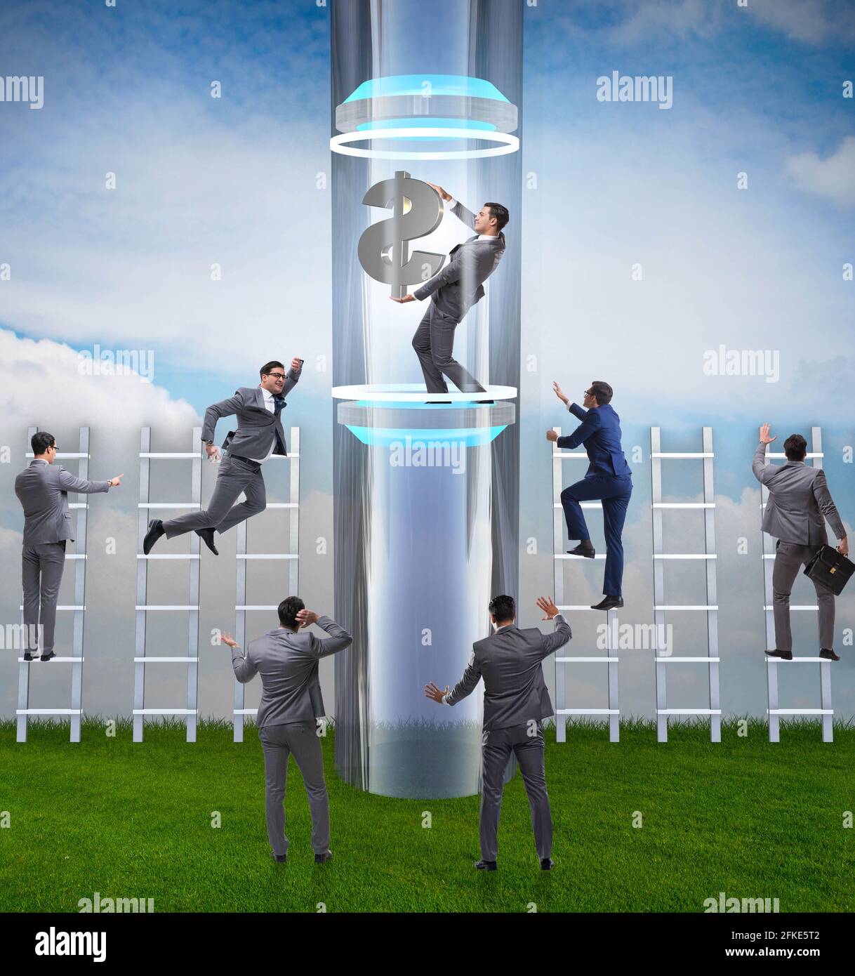 The businessman getting promotion in financial concept Stock Photo - Alamy