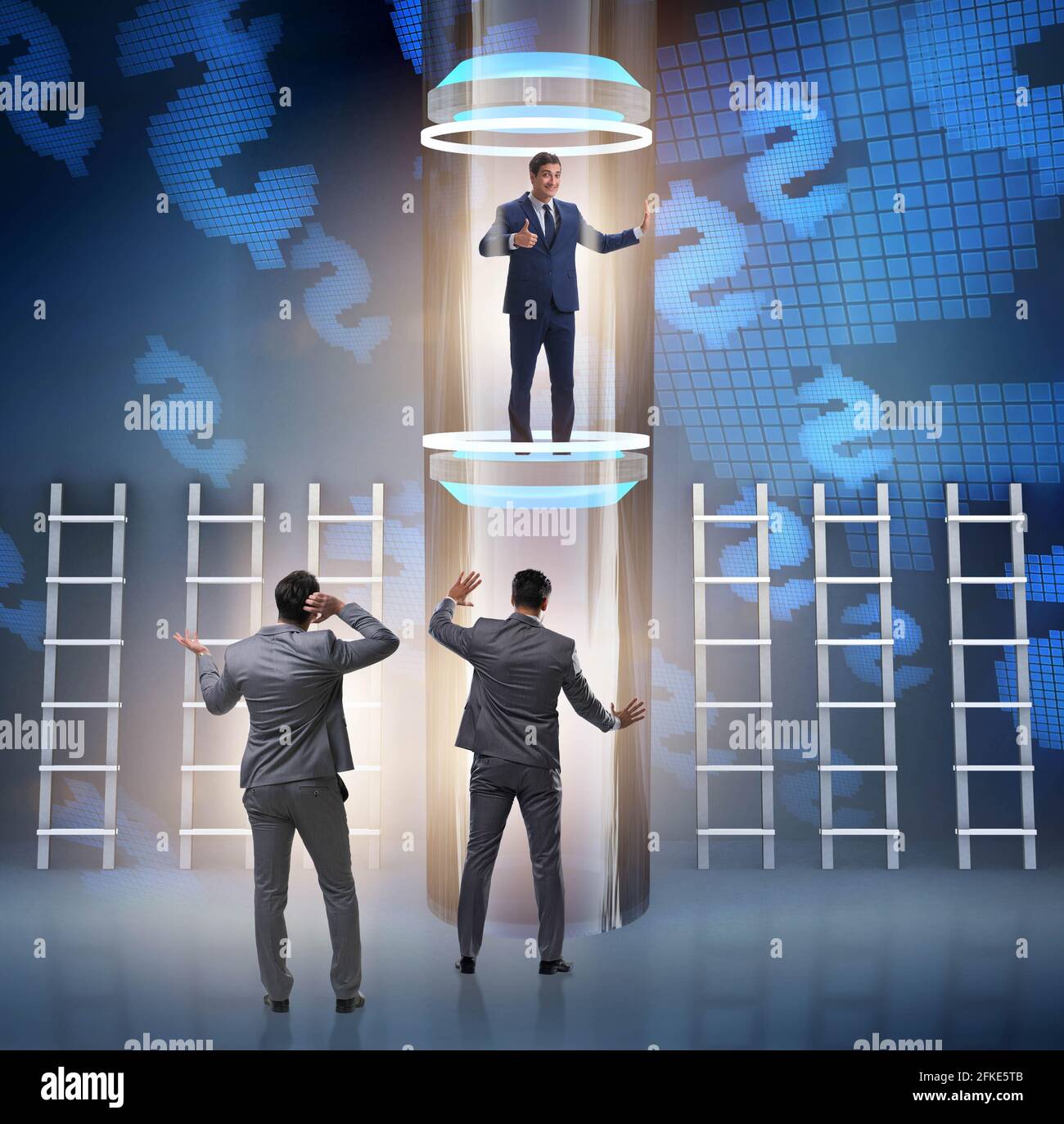 The businessman getting promotion in financial concept Stock Photo - Alamy
