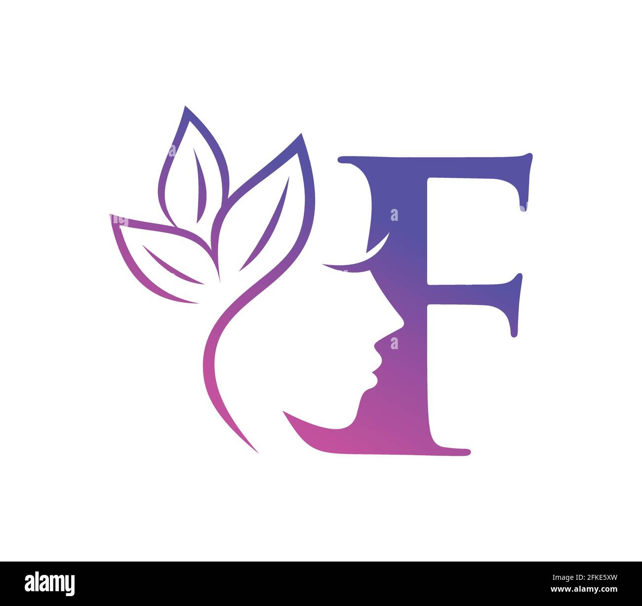 A Vector Illustration of Monogram Beauty Logo Initial Letter F Stock ...
