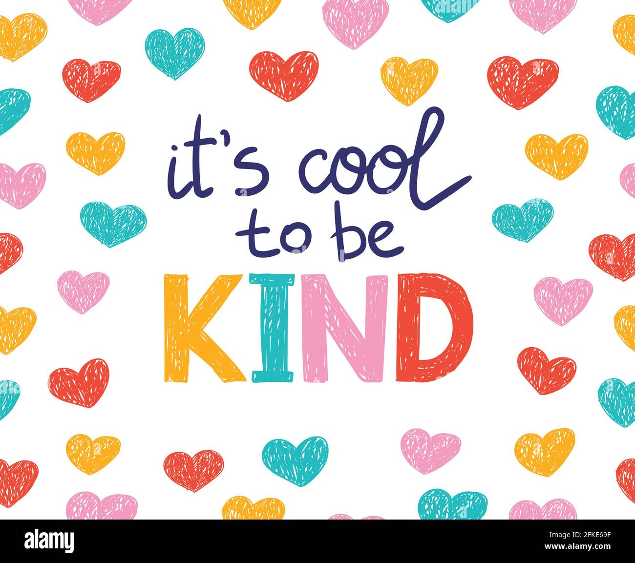 It s cool to be kind - vector lettering, motivational phrase, positive ...