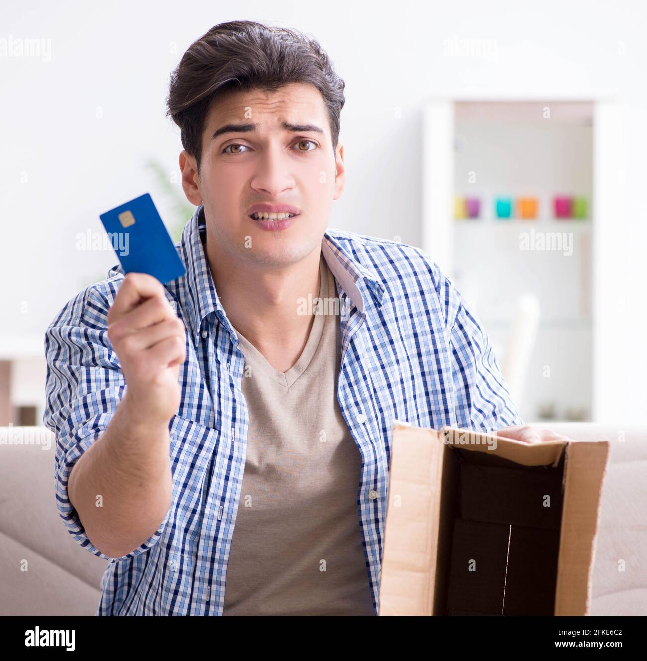 The man receiving empty parcel with stolen goods Stock Photo - Alamy