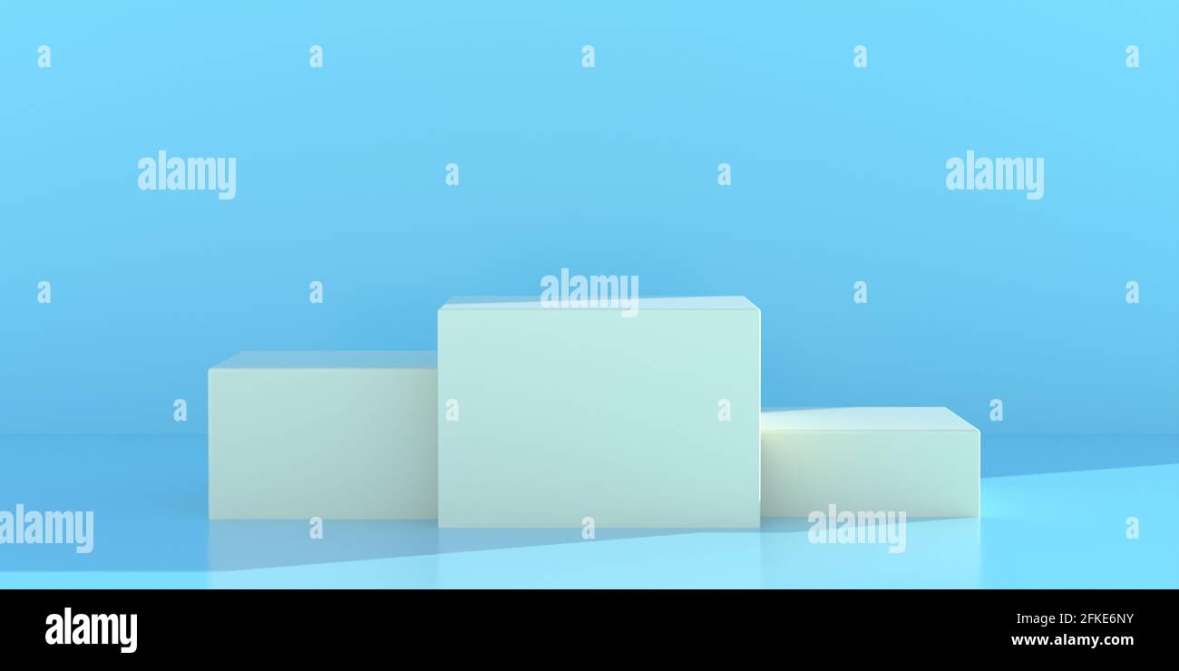 Winners podium empty. Stands set for presentation, Product display ...