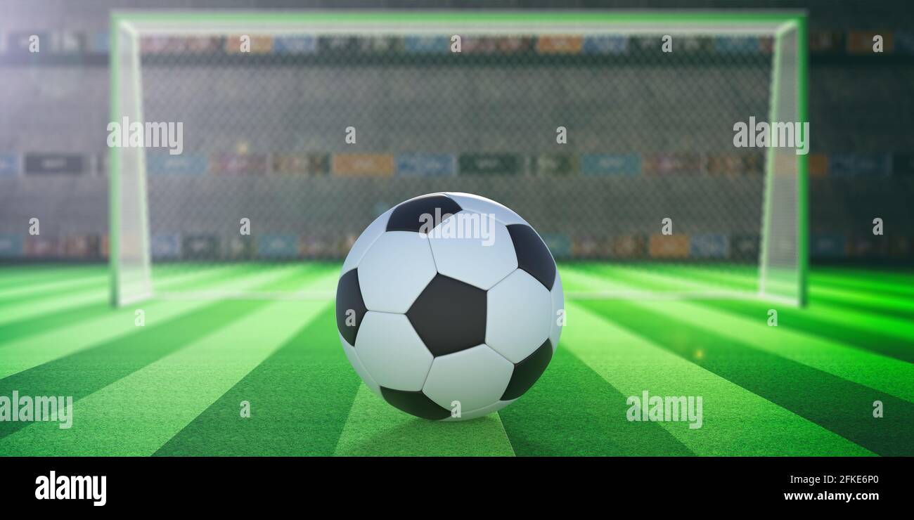 Football penalty in stadium 3d hi-res stock photography and images - Alamy