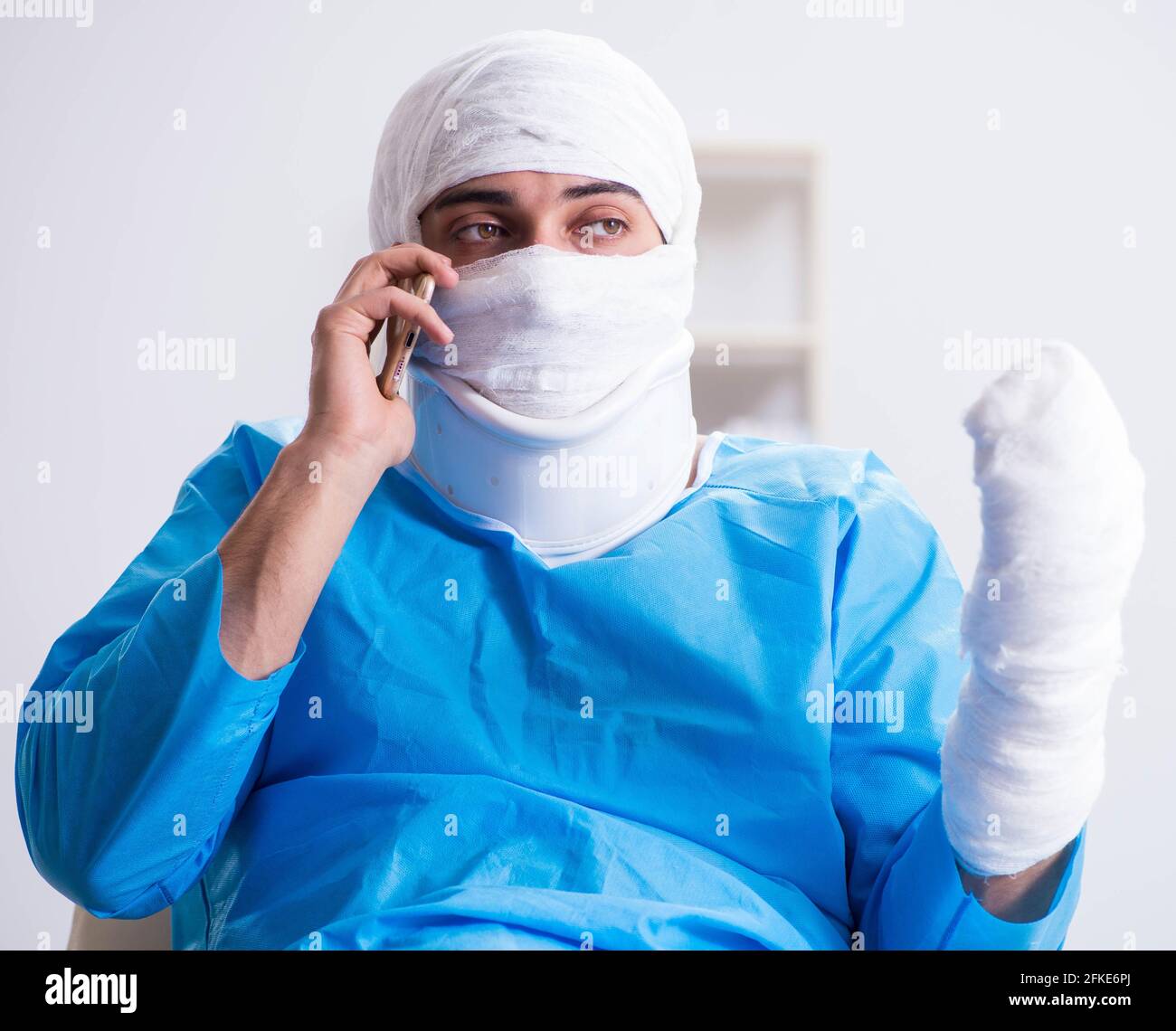The man suffering from multiple broken bones and fractures Stock Photo ...