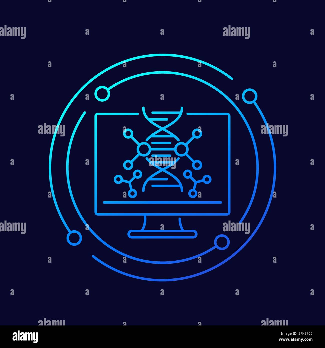 dna research and genetics vector line icon Stock Vector Image & Art - Alamy