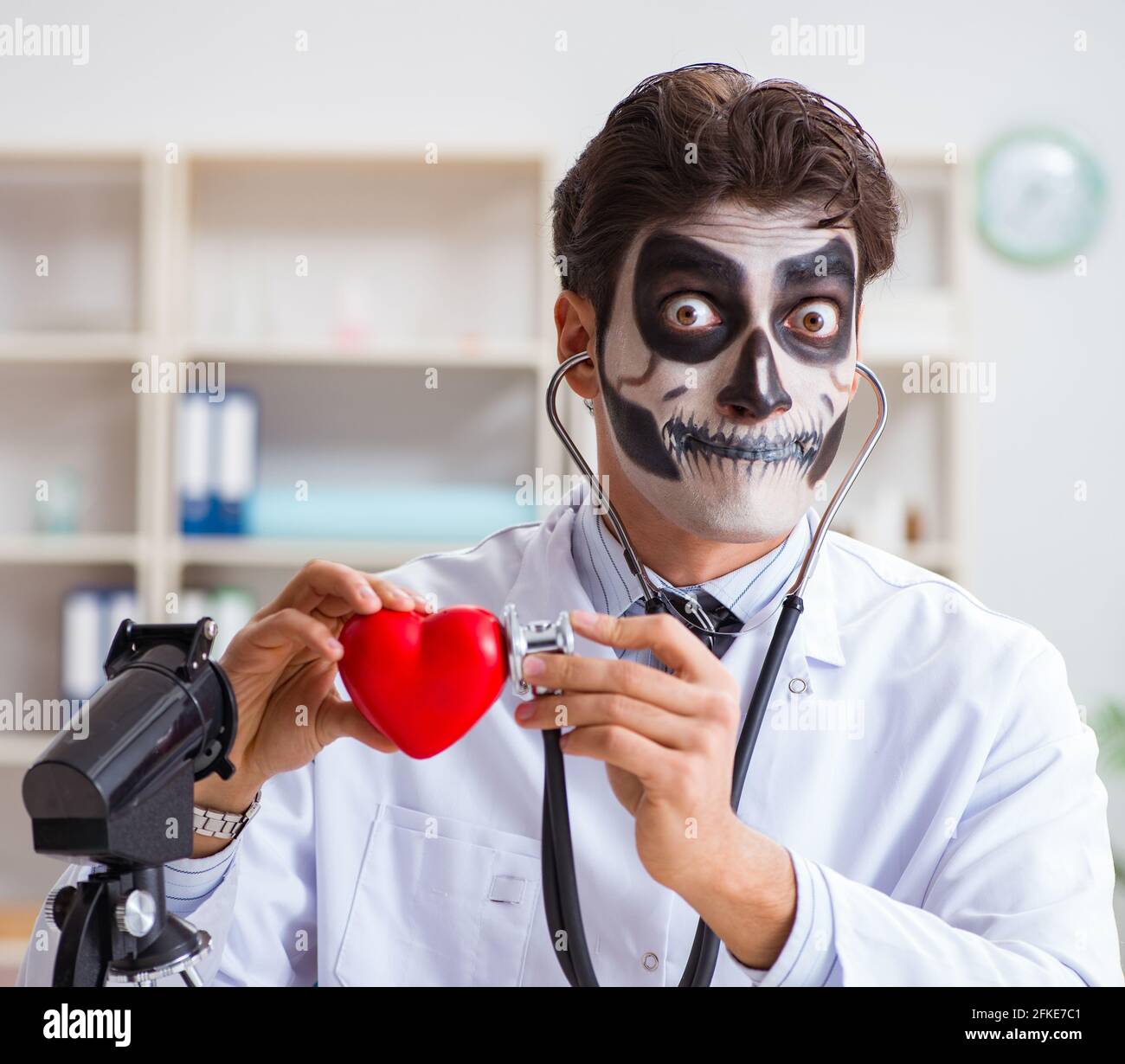 The scary monster doctor working in lab Stock Photo - Alamy