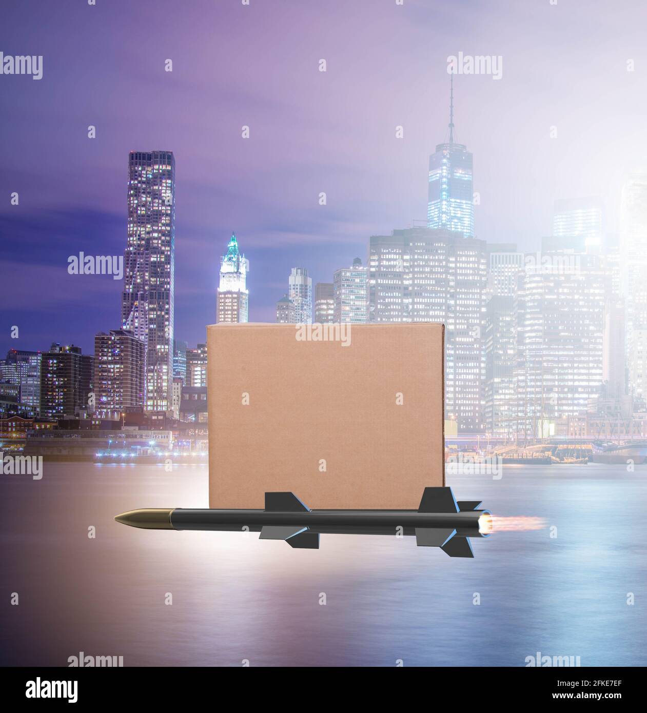 The various modern delivery methods with rockets and drone Stock Photo ...