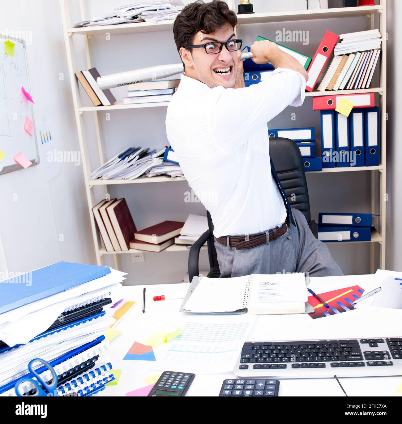 The busy frustrated businessman angry in the office Stock Photo - Alamy