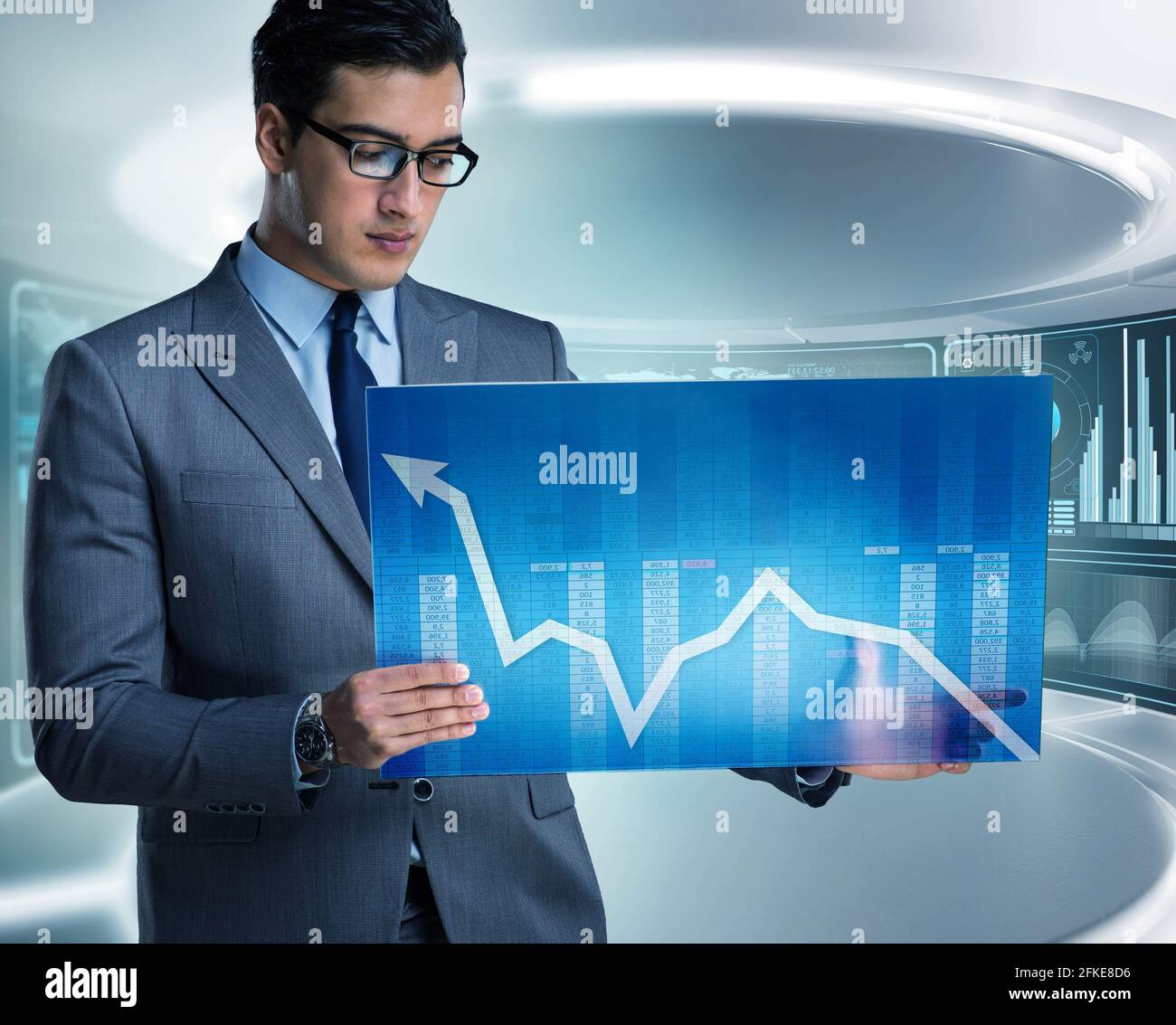 The businessman trading in world stock market Stock Photo - Alamy
