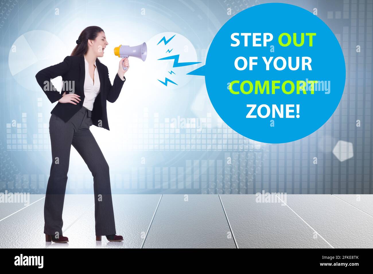 Call to step out of comfort zone Stock Photo - Alamy