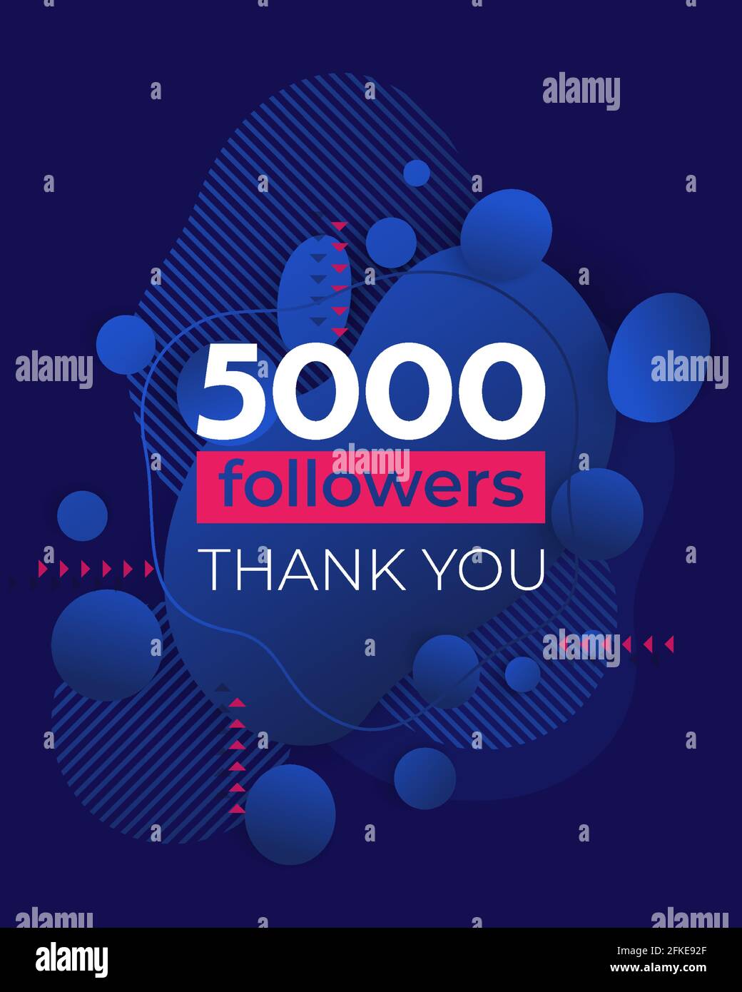 5000 followers, banner design for social media Stock Vector Image & Art ...