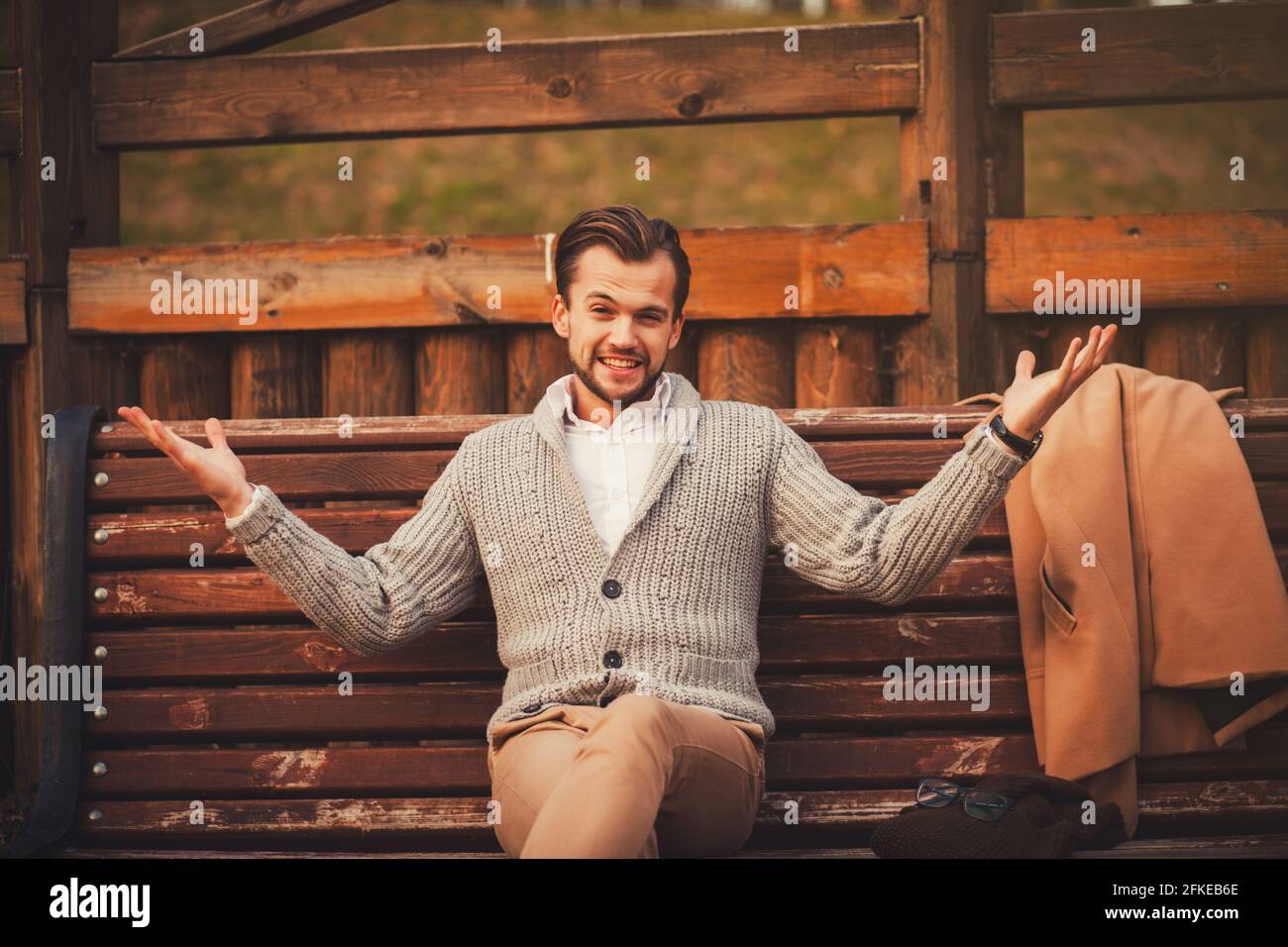 happy young man. success and business Stock Photo - Alamy