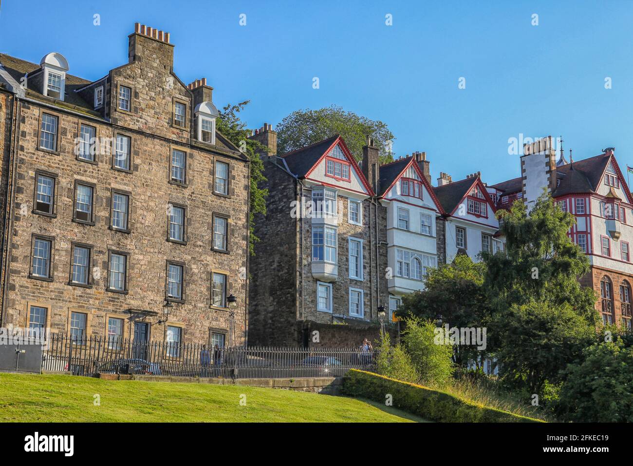 View from Princes Street towards the Royal Mile and view on the ...