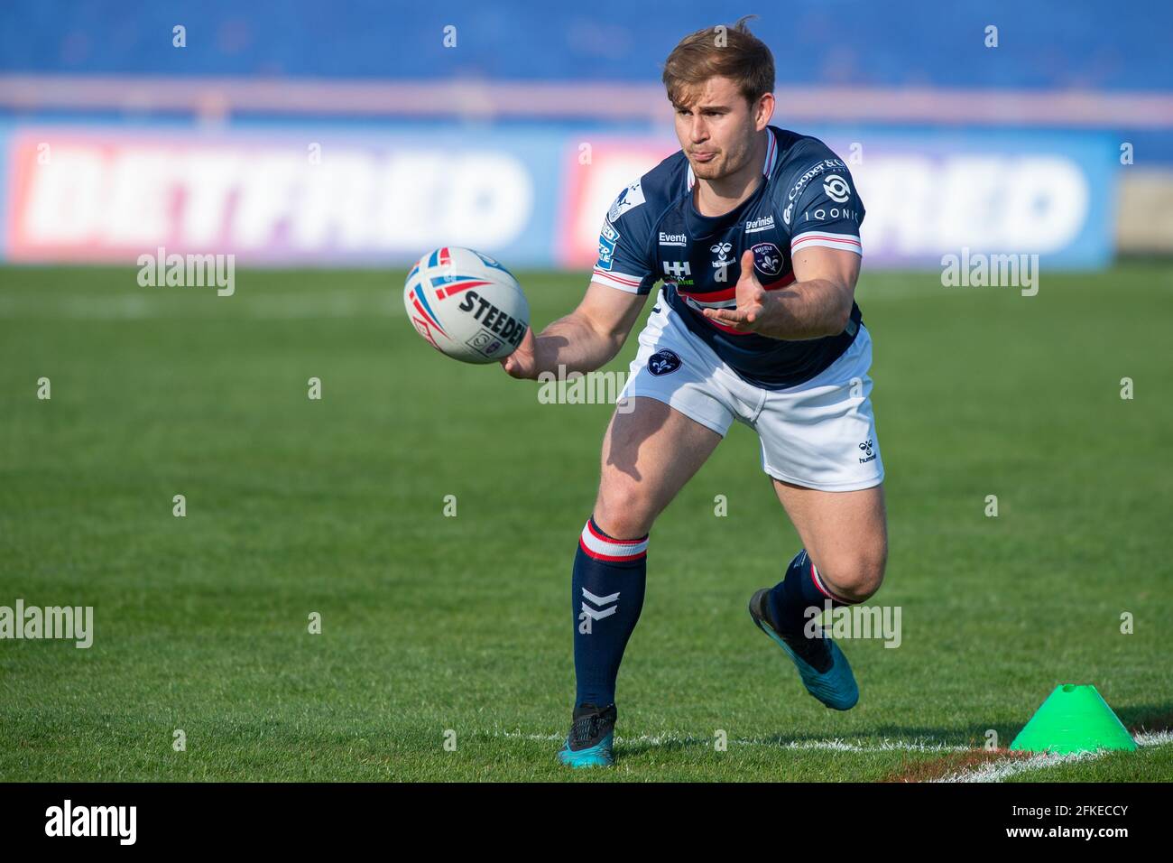 Wakefield, England - 30th April 2021 -Josh Eaves during the warm up ...