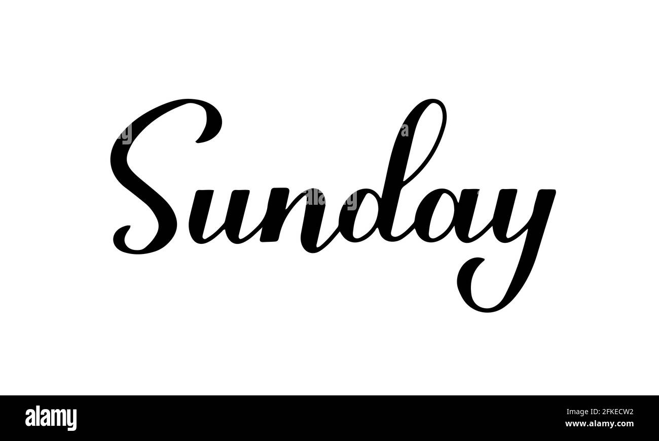 Sunday calligraphy hand lettering isolated on white. Handwritten ...
