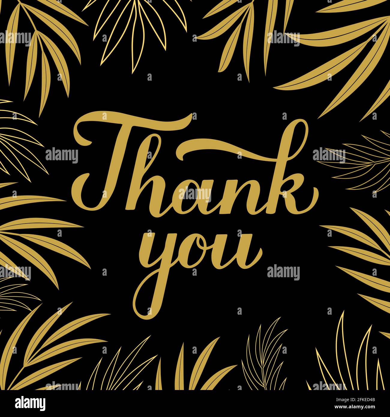 Thank you card. Calligraphy hand lettering. Vector template for banner, poster, label, sticker ...