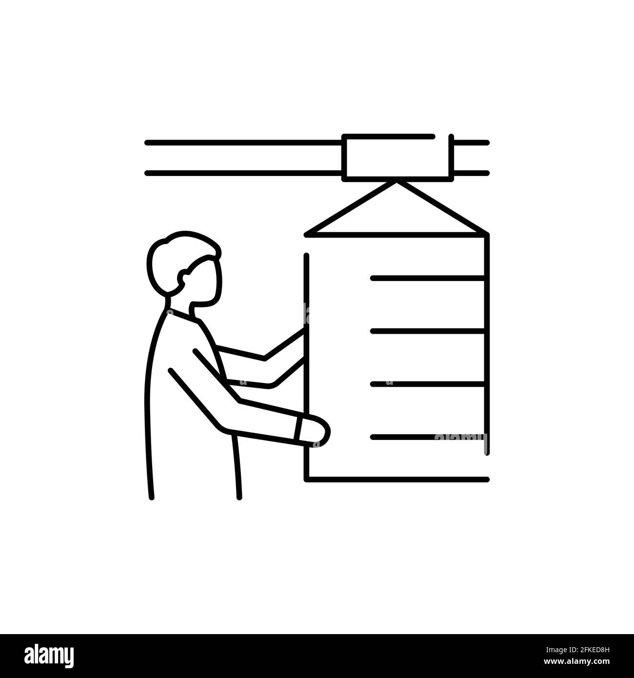 Working man olor line icon. Pictogram for web page, mobile app, promo ...