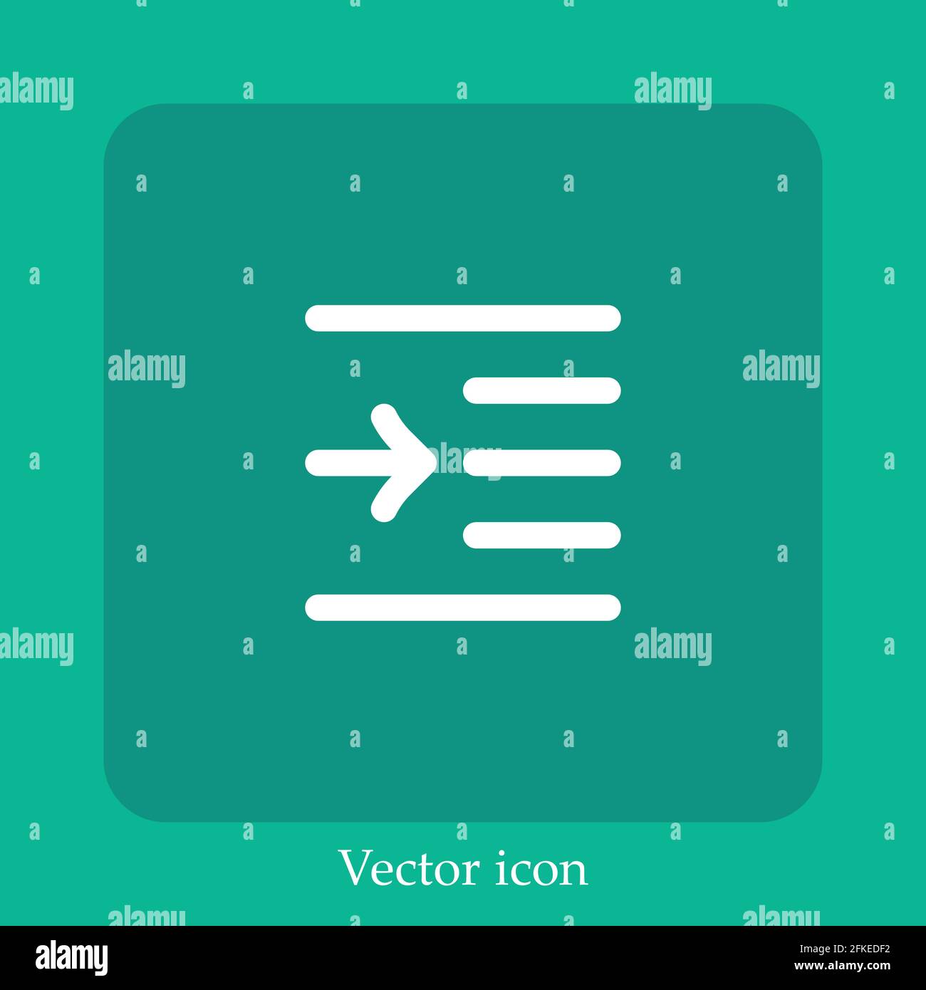 left indent vector icon linear icon.Line with Editable stroke Stock ...