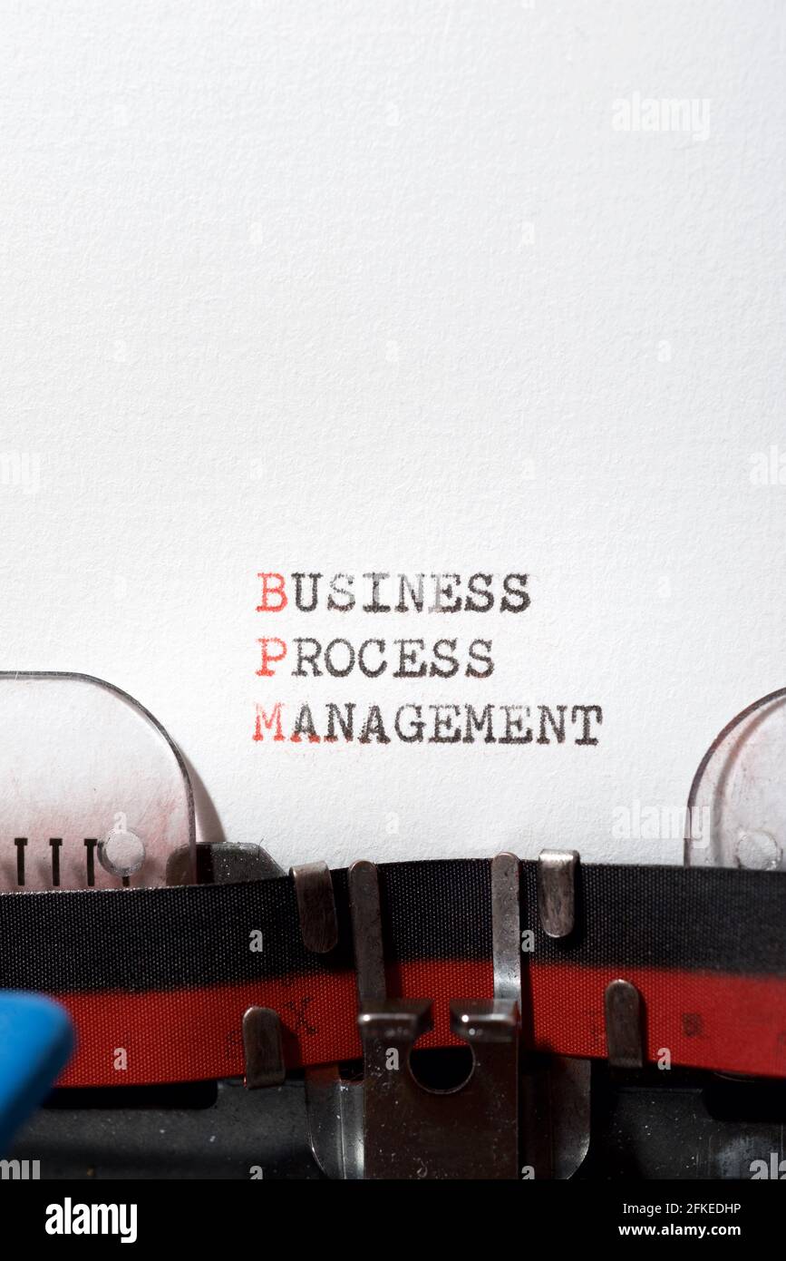 Business process management phrase written with a typewriter Stock ...